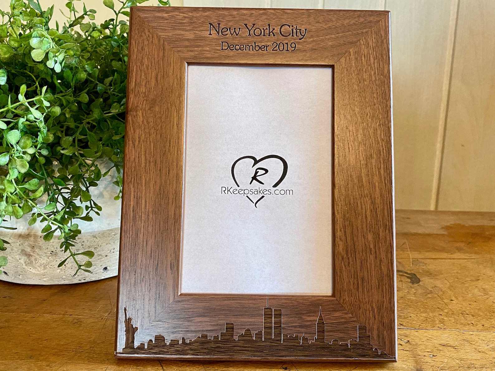 New York City Skyline Picture Frame With Any Text - Etsy