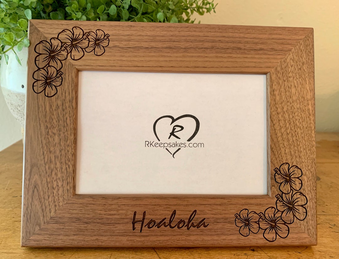 Personalized Hawaii Hibiscus Picture Frame, Any Text - Etsy