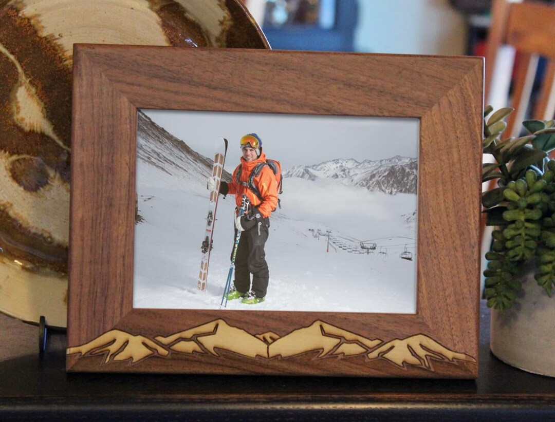 Mountains Personalized Engraved Picture Frame, Any Text - Etsy