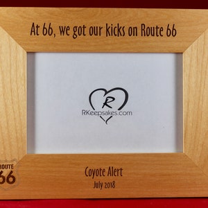 Route 66 Engraved Picture Frame/any Text/personalized/custom/get Your ...