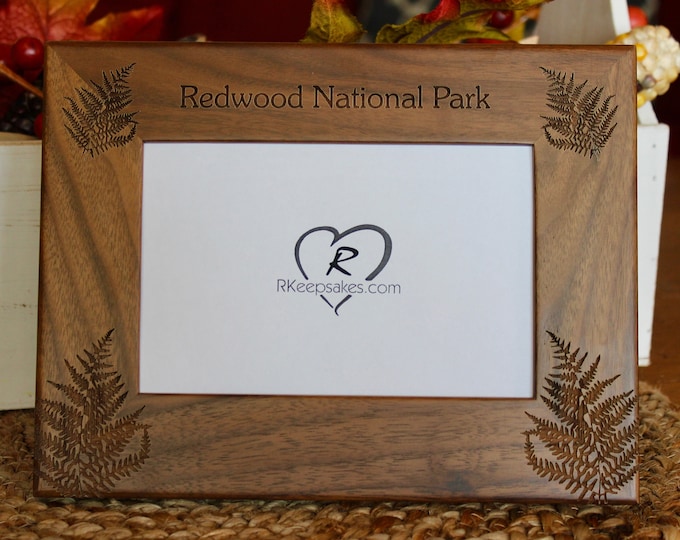 Redwood National Forest-photo Frame-ferns-leaves-personalized-custom ...