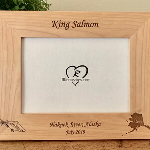 Personalized Alaska Salmon Picture Frame, Any Text - Etsy