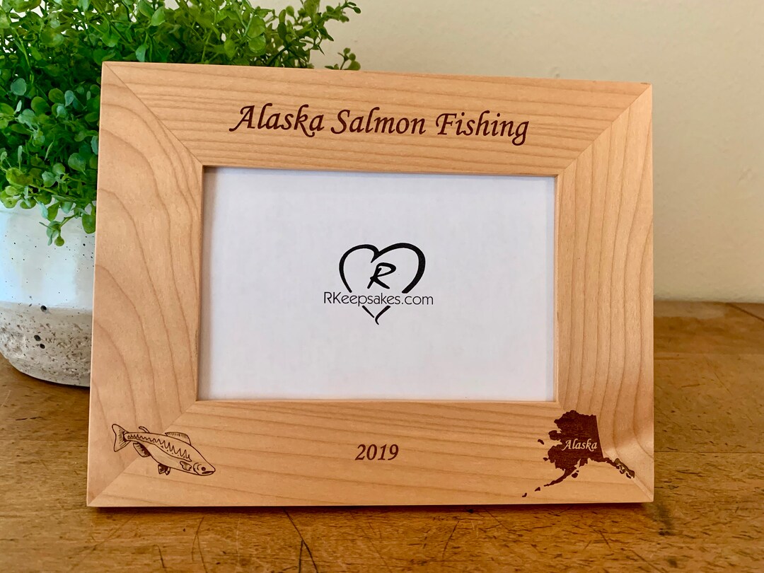 Personalized Alaska Salmon Picture Frame, Any Text - Etsy