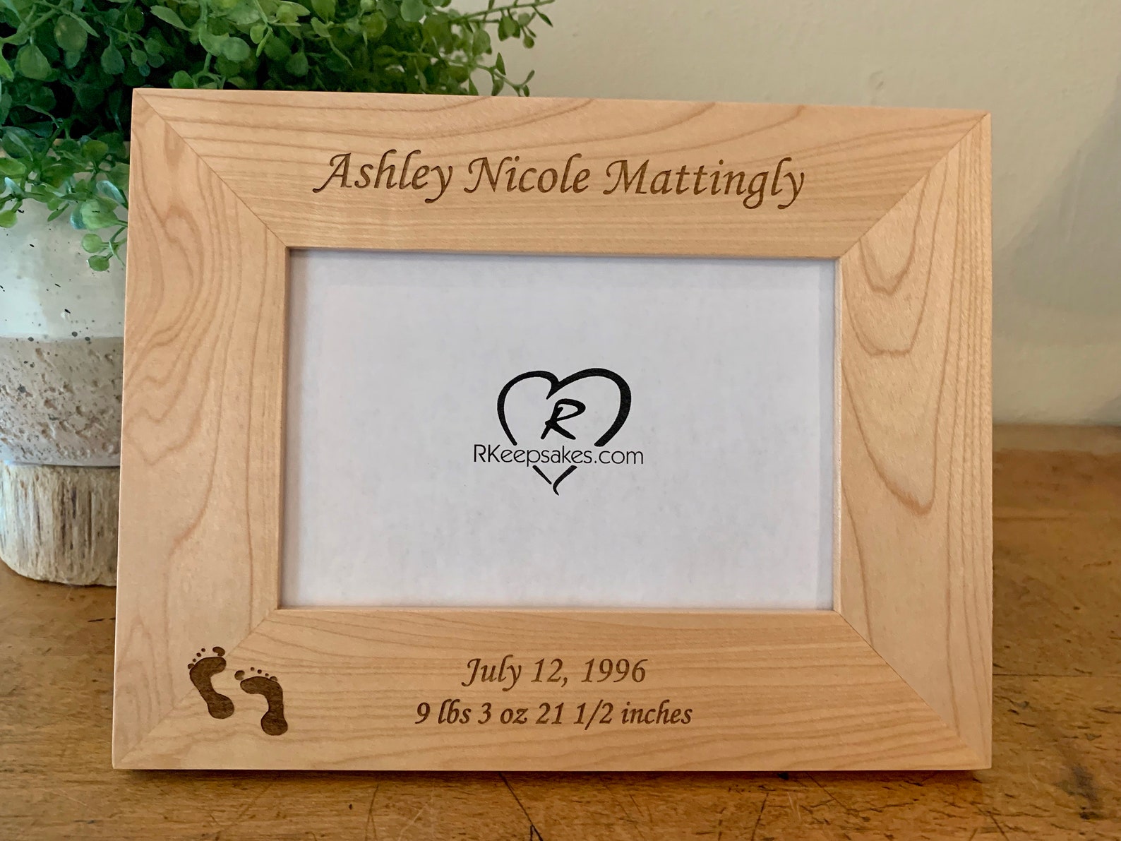 Baby Picture Frame Footprints Any Text - Etsy