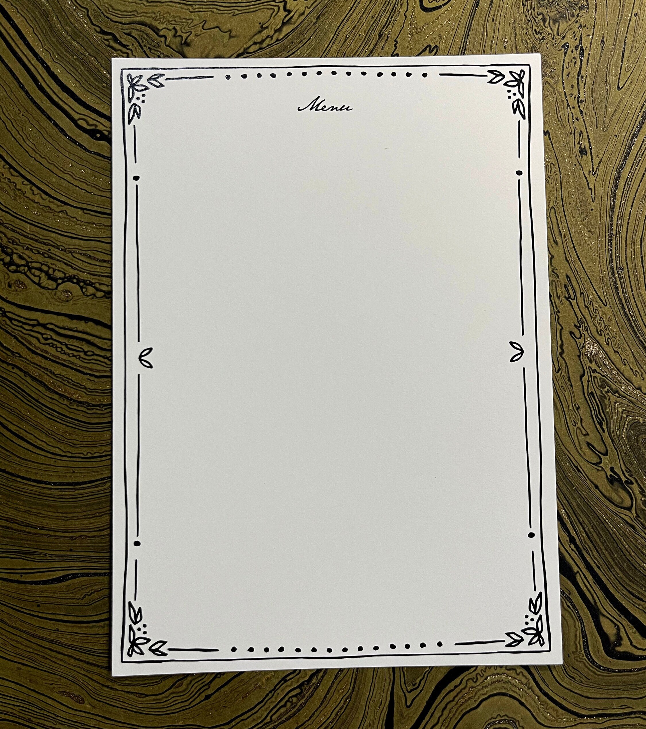 Menus for Dinner Parties Write on Dinner Menus 10 Menus per - Etsy