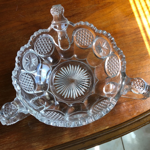 Antique Glass Bowl Star Pattern - Etsy
