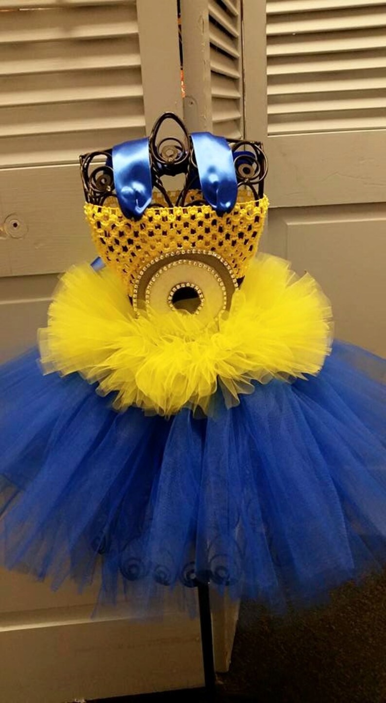 Minion tutu costume dress birthday outfit girls tutu dress | Etsy