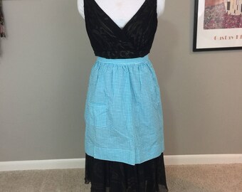 Blue gingham apron | Etsy