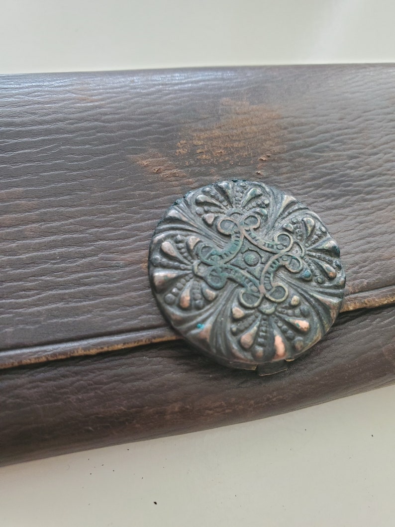 Antique Victorian 1890s 1900s Brown Leather Wallet / Billfold - Etsy