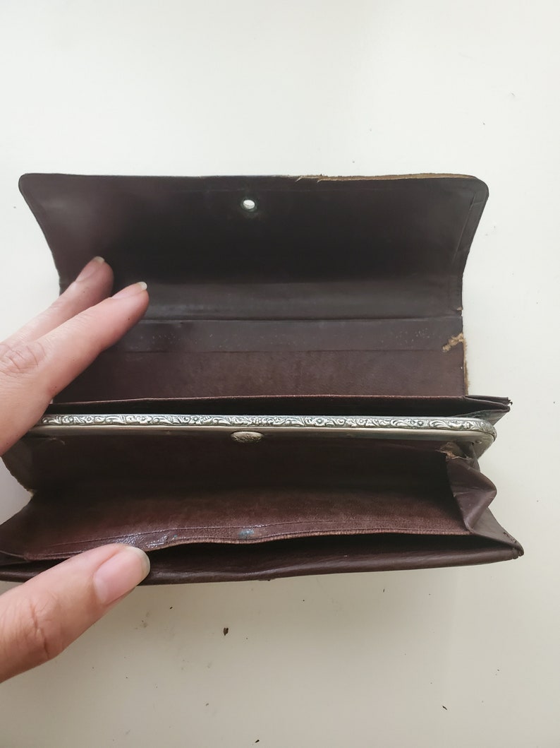 Antique Victorian 1890s 1900s Brown Leather Wallet / Billfold - Etsy