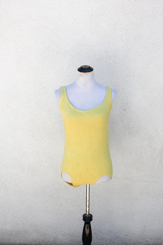 Vintage 1960s Bright Yellow Swimsuit by Eileen Holdie… - Gem