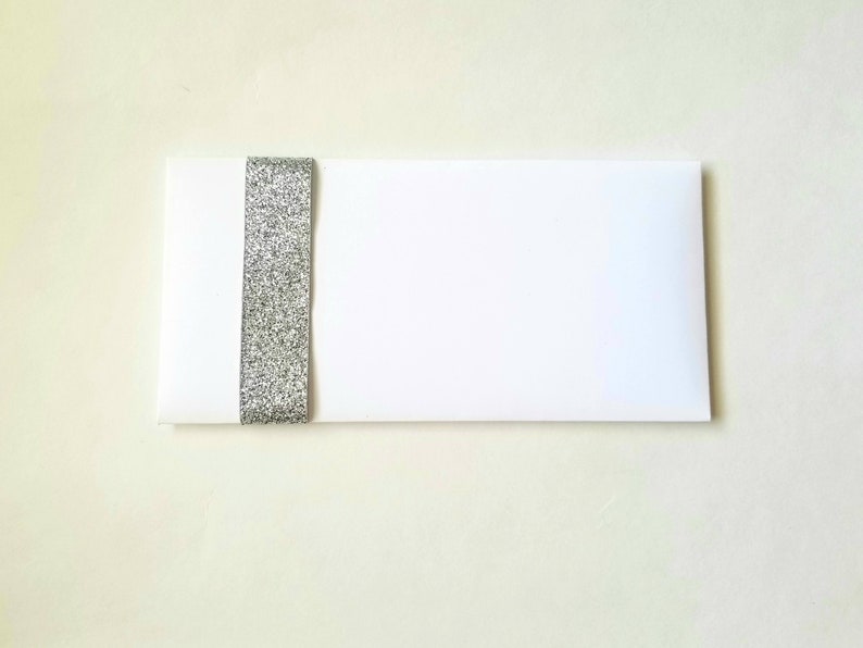 Handmade White Gift Envelopes With Gold Glitter Band (QTY 5) - Etsy