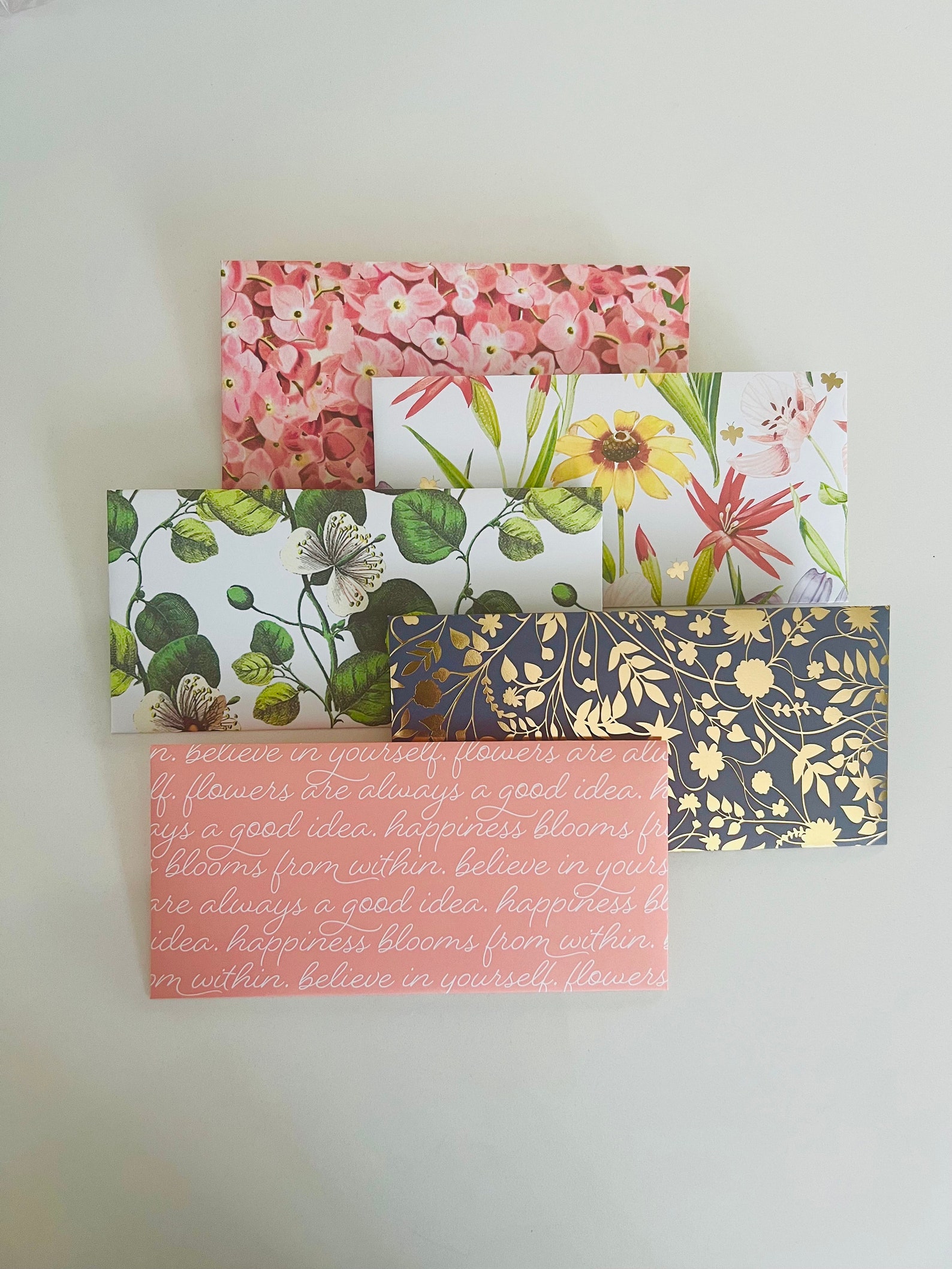 Handmade Floral Money Envelopes: Cash Gift Holders, Set of 5 - Etsy