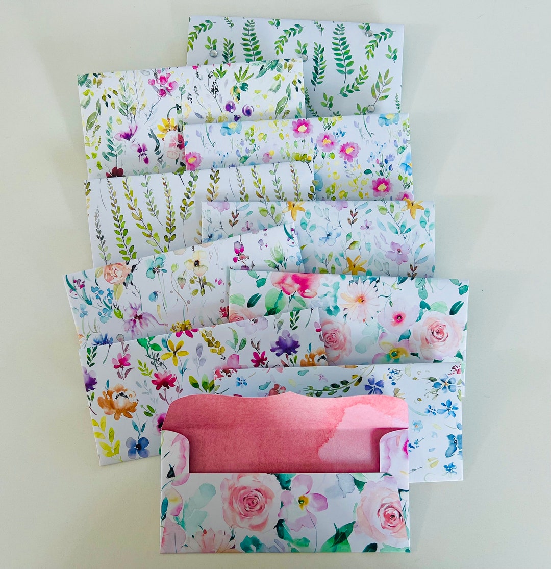 Floral Money Envelopes: Handmade Cash Gift Holders, Set of 10 - Etsy