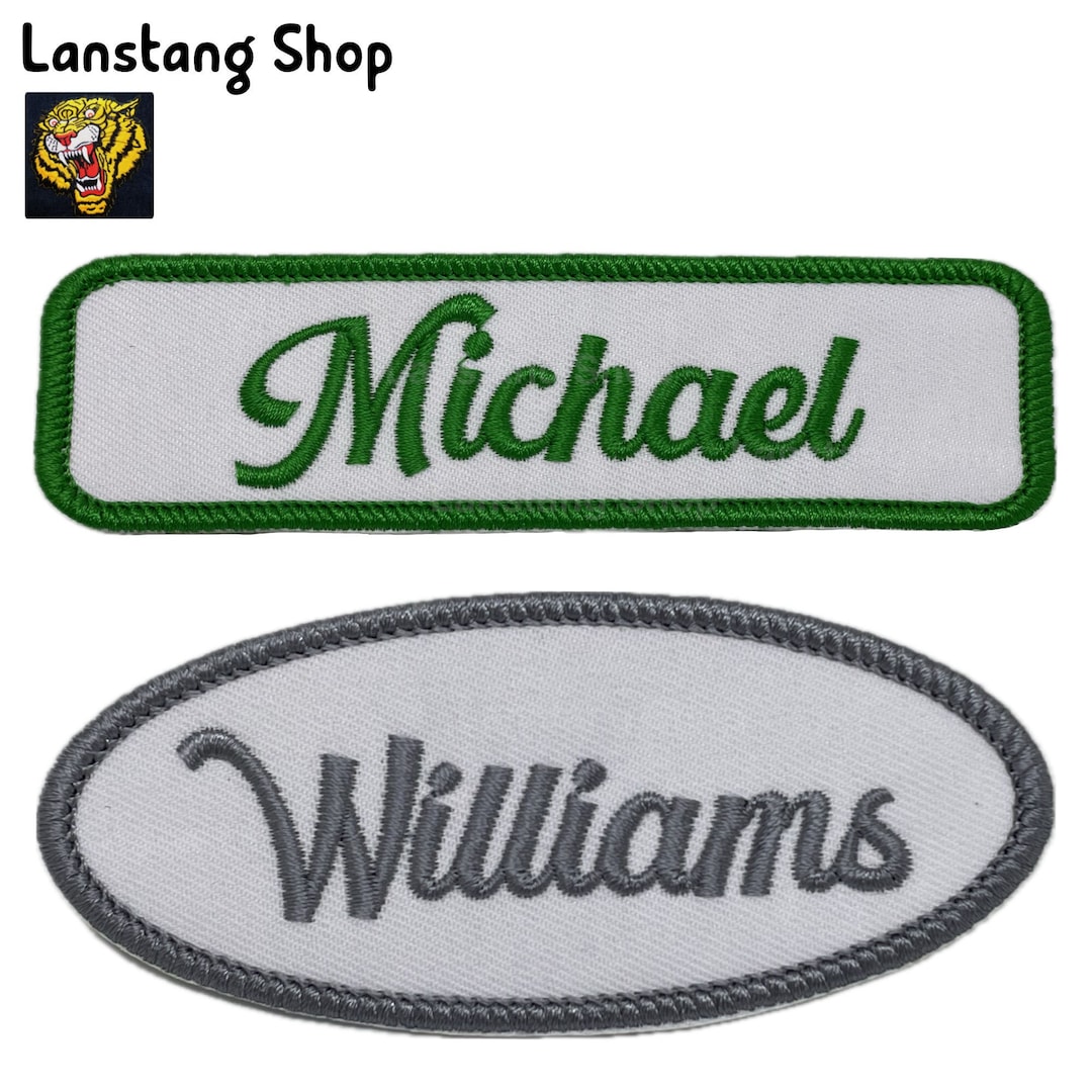 Custom Name Patch,vintage Name Tag ,garage Name Tag,personalized Vintage-styled, White ...