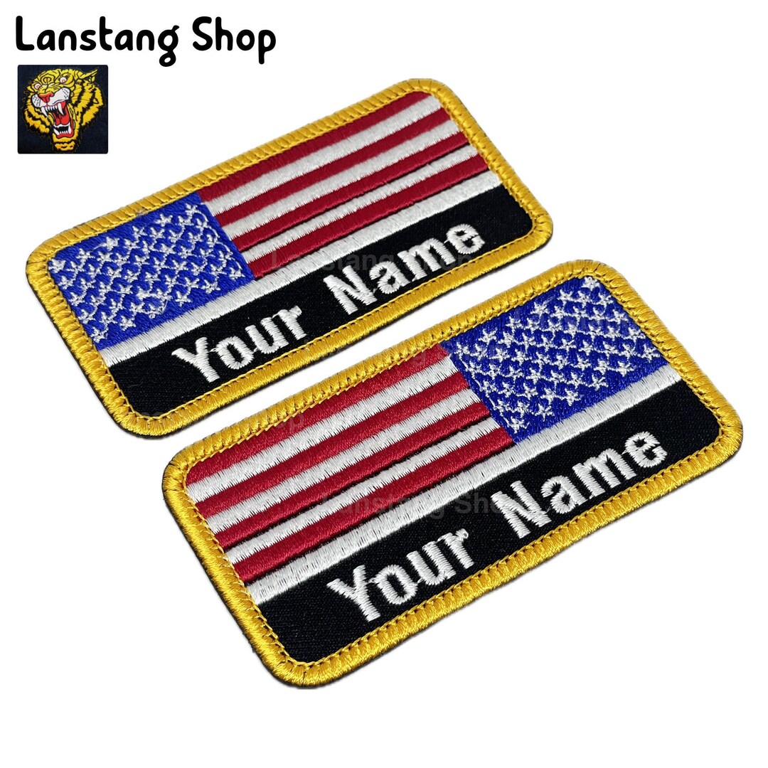 Personalized US Flag Patch,custom American Flag Name Patch, Embroidered ...
