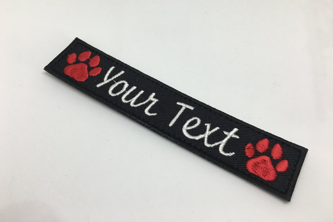Personalized Dog Collar Patch: Embroidered Pet ID Tag With Paw Print - Etsy