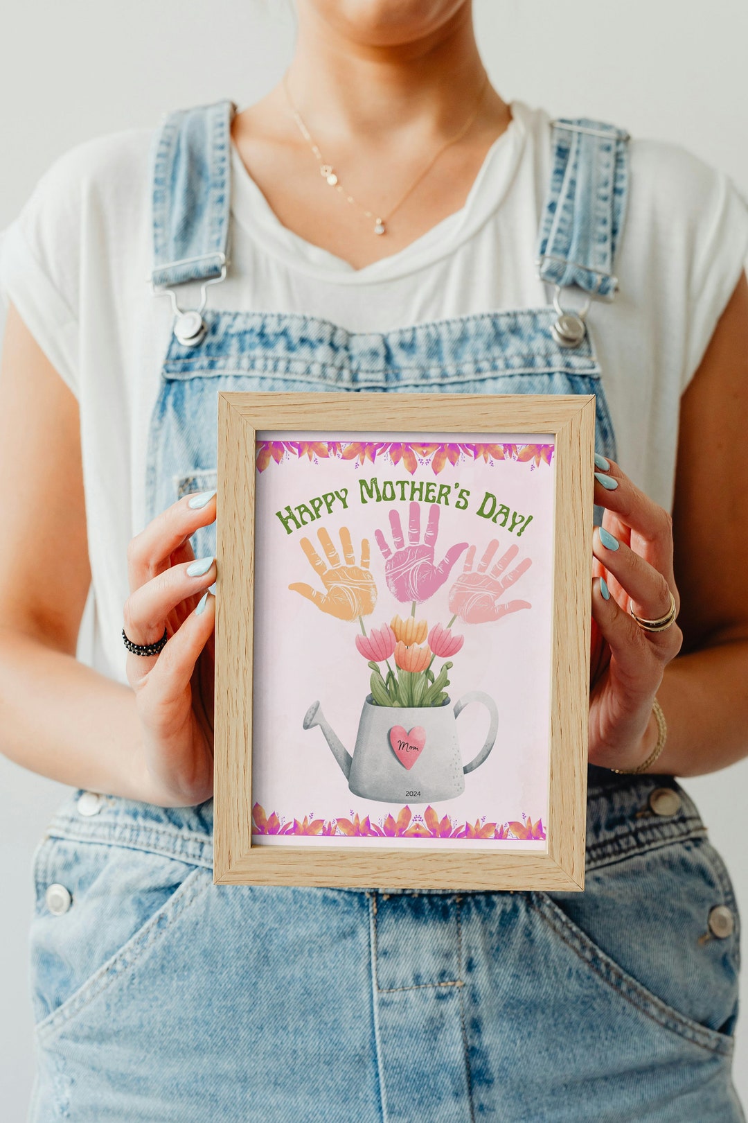 Mother's Day Keepsake Handprint Art Craft Sheet Handprint Bouquet in ...