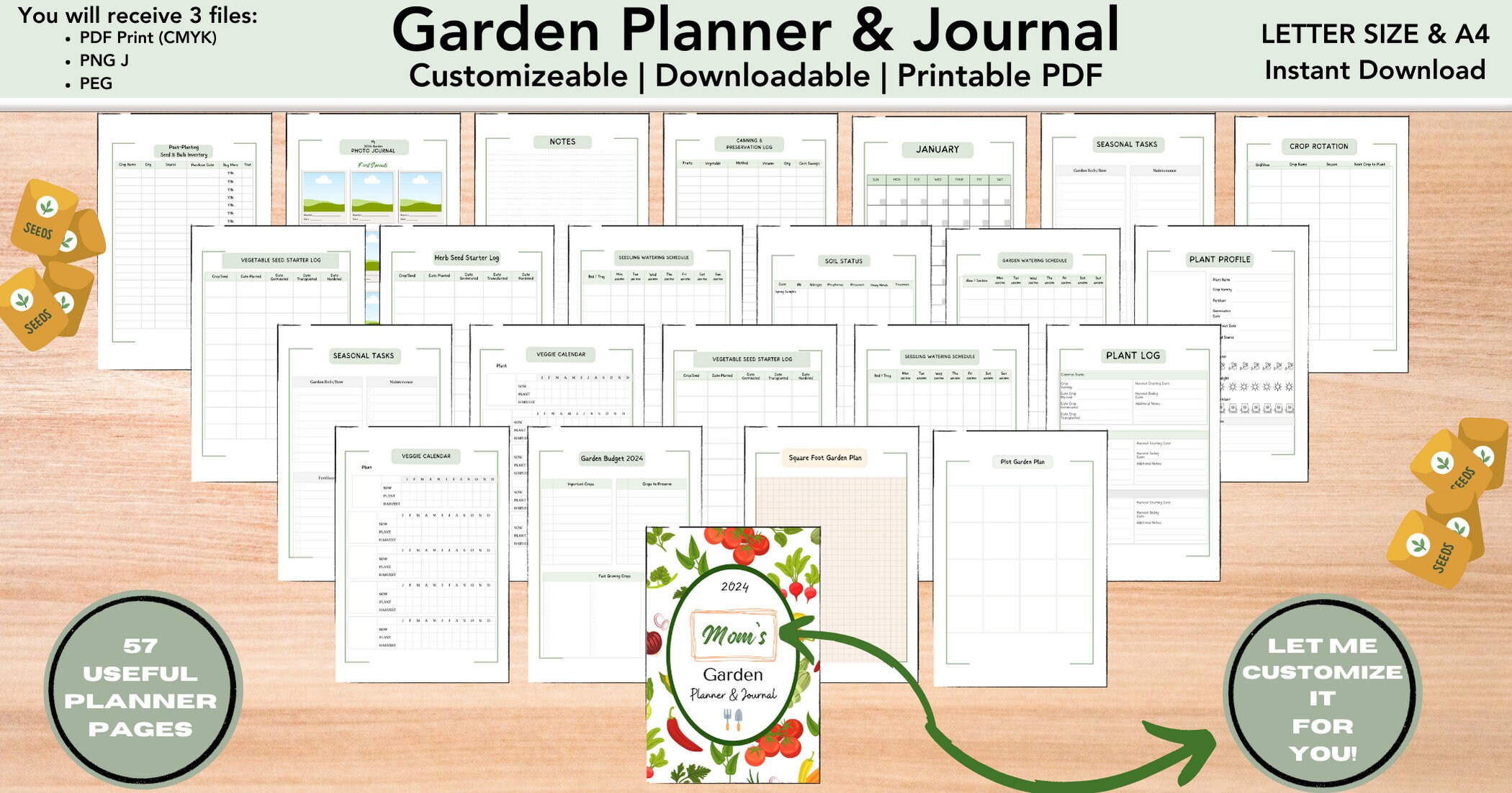 Garden Planner Printable, 2024 Garden Journal, Digital Download Garden ...