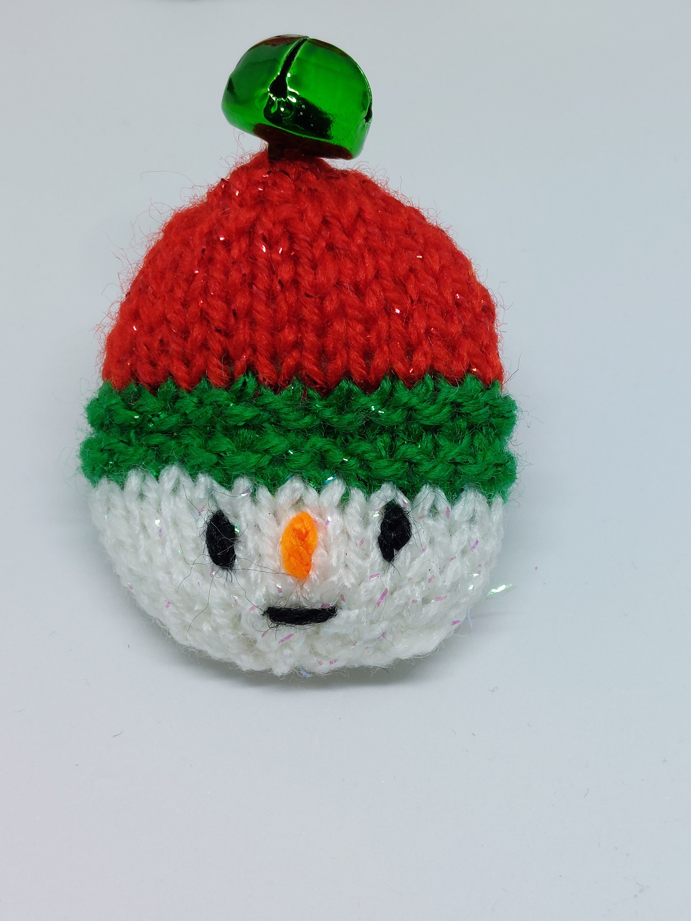 Hand Knitted Snowman Christmas Brooch: Sparkly Wool Holiday Pin - Etsy UK