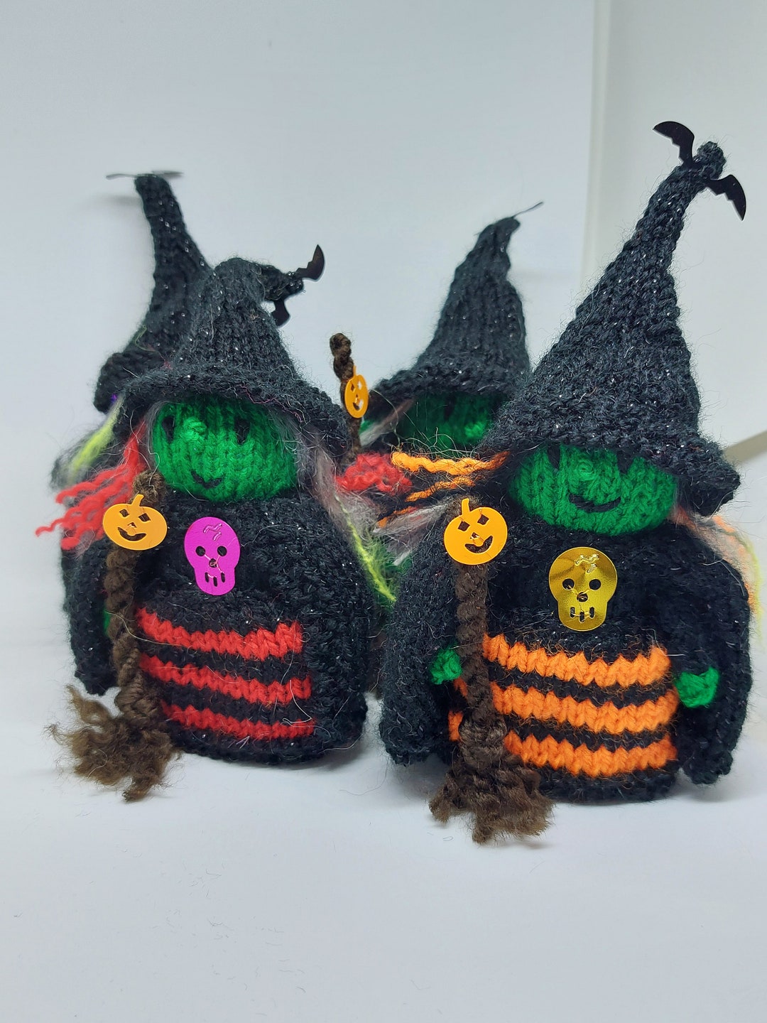 Hand Knit 14 Cm Little Witch Halloween Decoration Miniature Gift for ...