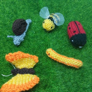 Hand Knit Set of 5 Insects/bugs - Wildlife Gift Present Birthday ...