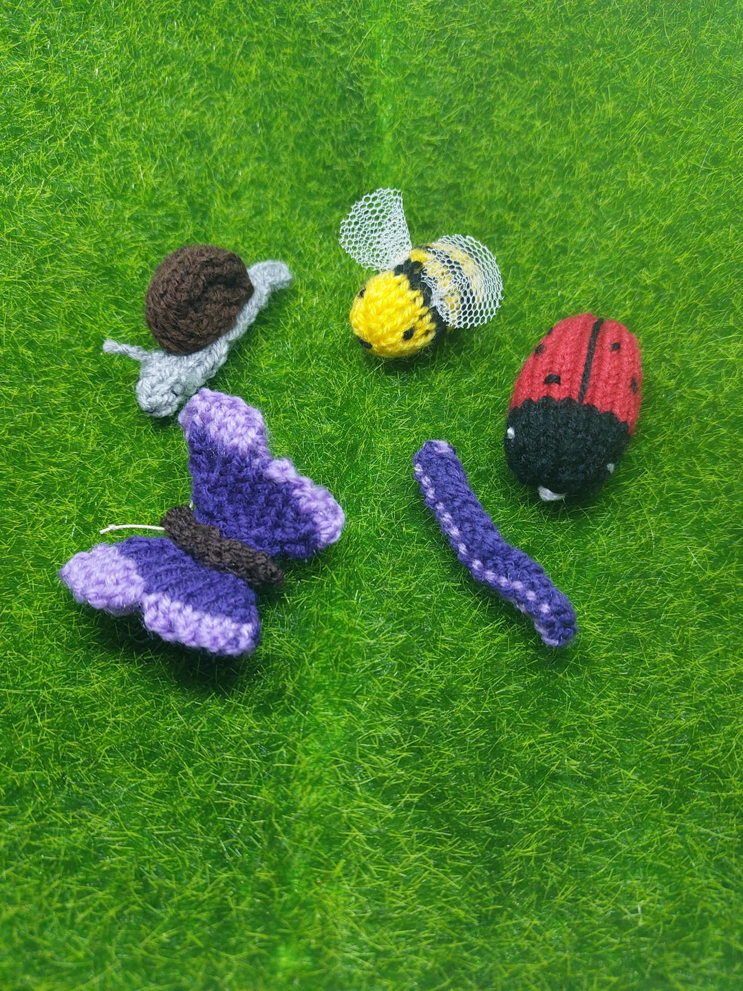 Hand Knit Set of 5 Insects/bugs - Wildlife Gift Present Birthday ...
