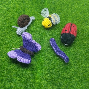 Hand Knit Set of 5 Insects/bugs - Wildlife Gift Present Birthday ...