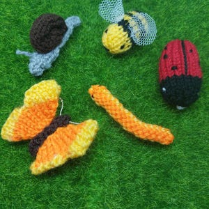 Hand Knit Set of 5 Insects/bugs - Wildlife Gift Present Birthday ...