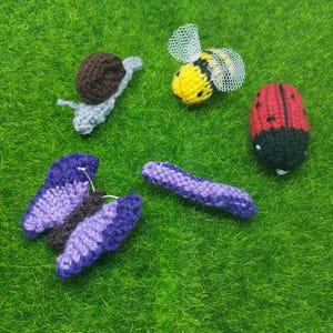 Hand Knit Set of 5 Insects/bugs - Wildlife Gift Present Birthday ...