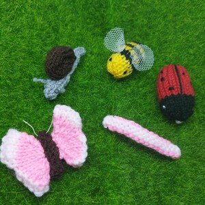 Hand Knit Set of 5 Insects/bugs - Wildlife Gift Present Birthday ...