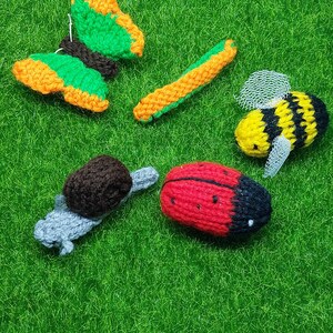 Hand Knit Set of 5 Insects/bugs - Wildlife Gift Present Birthday ...