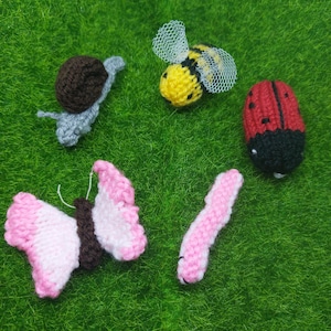Hand Knit Set of 5 Insects/bugs - Wildlife Gift Present Birthday ...