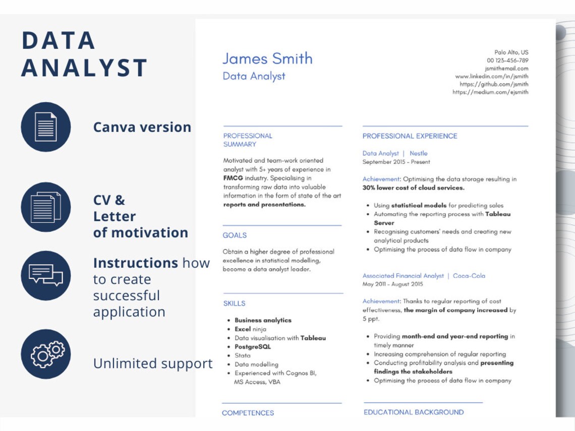 Professional CV Template | Modern CV Template | Canva Cv Template ...