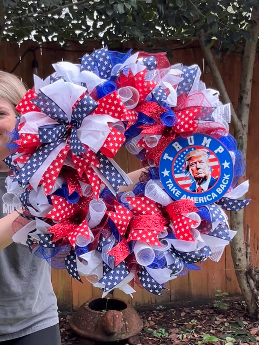 Trump 2024 Handmade Wreath, Red White and Blue, Take America Back ...