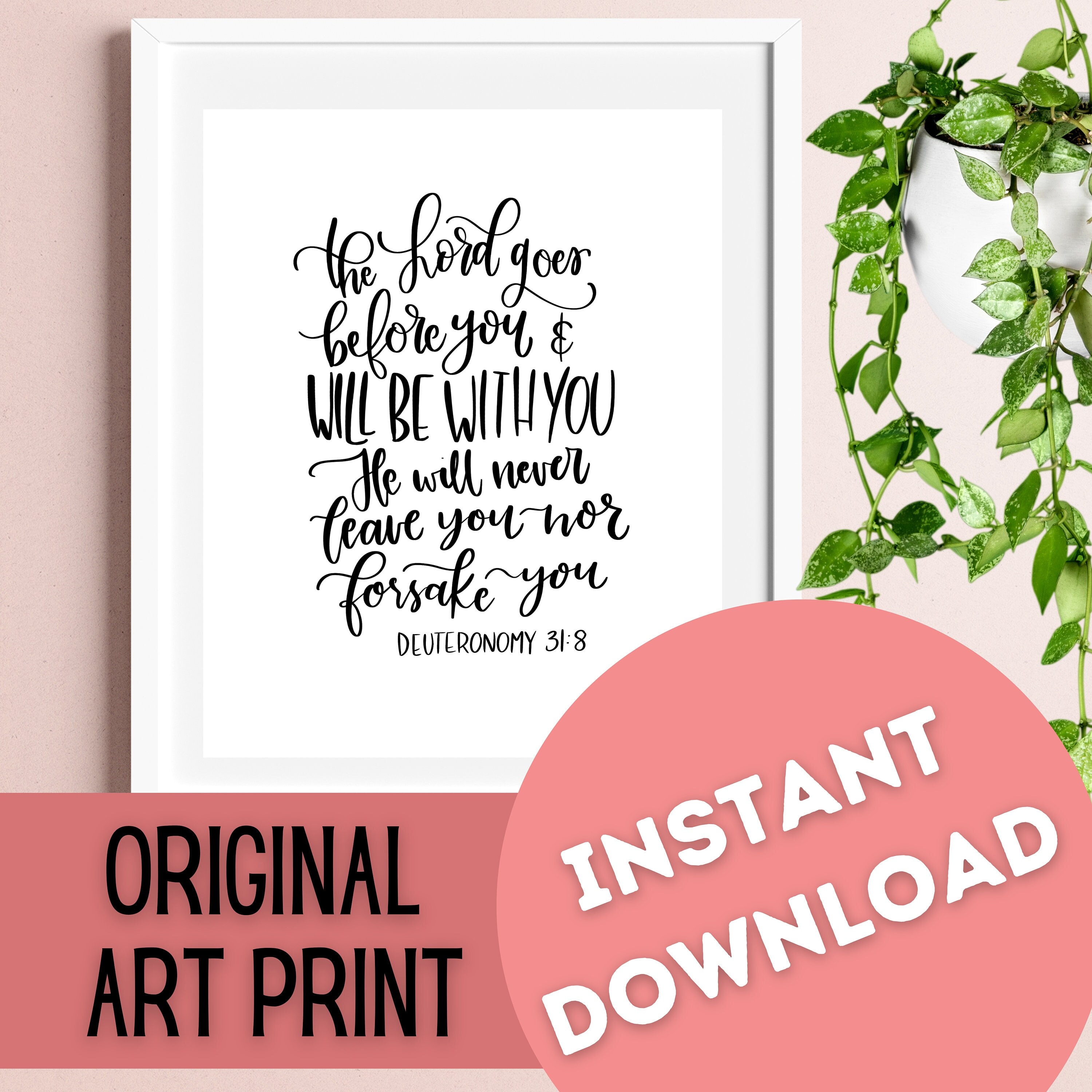 Instant Download, Scripture, Lettering, Inspirational Bible Quote, Home ...