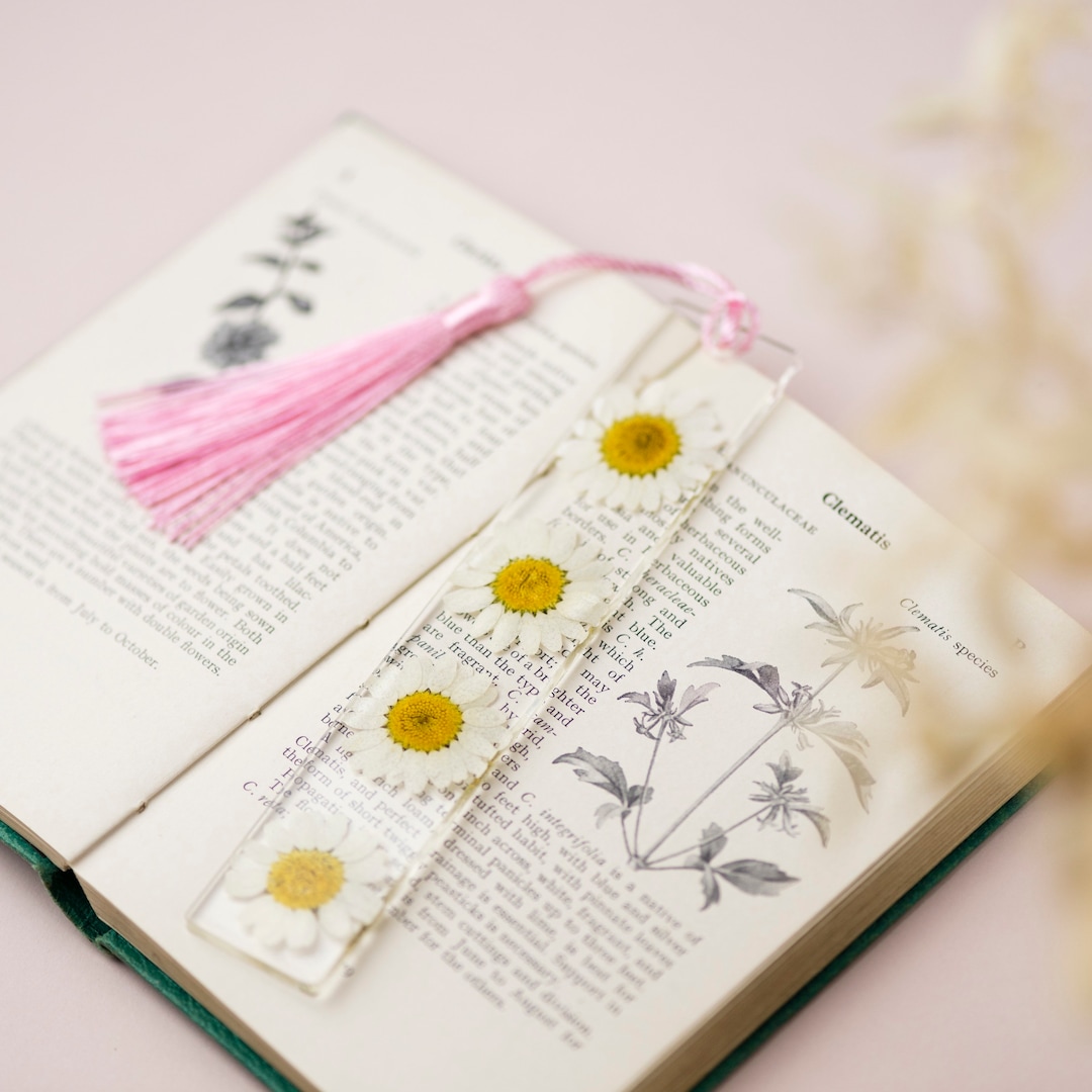 Daisy Bookmark Real Flower Gift Daisy Gift Book Lovers - Etsy