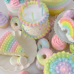 Fake Cake, Faux Cake, Fake Bakes, Rainbow Cake, Cake Prop, Birthday ...