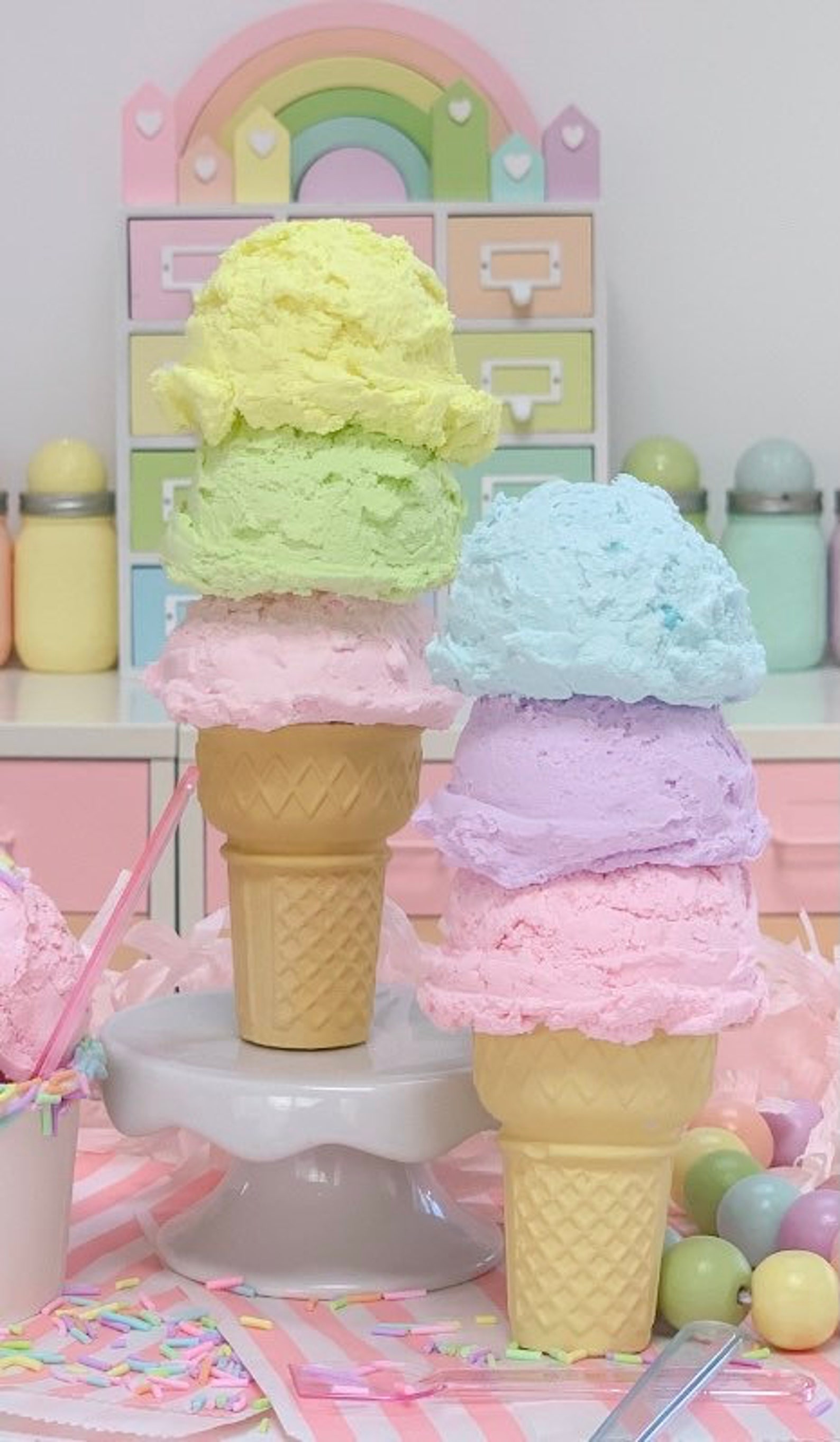 Fake Ice Cream, Artificial Ice Cream, Tiered Tray Decor,food Prop, Soft ...