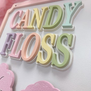 Cotton Candy Sign, Candy Floss Sign, Carnival Party, Candyland Party ...