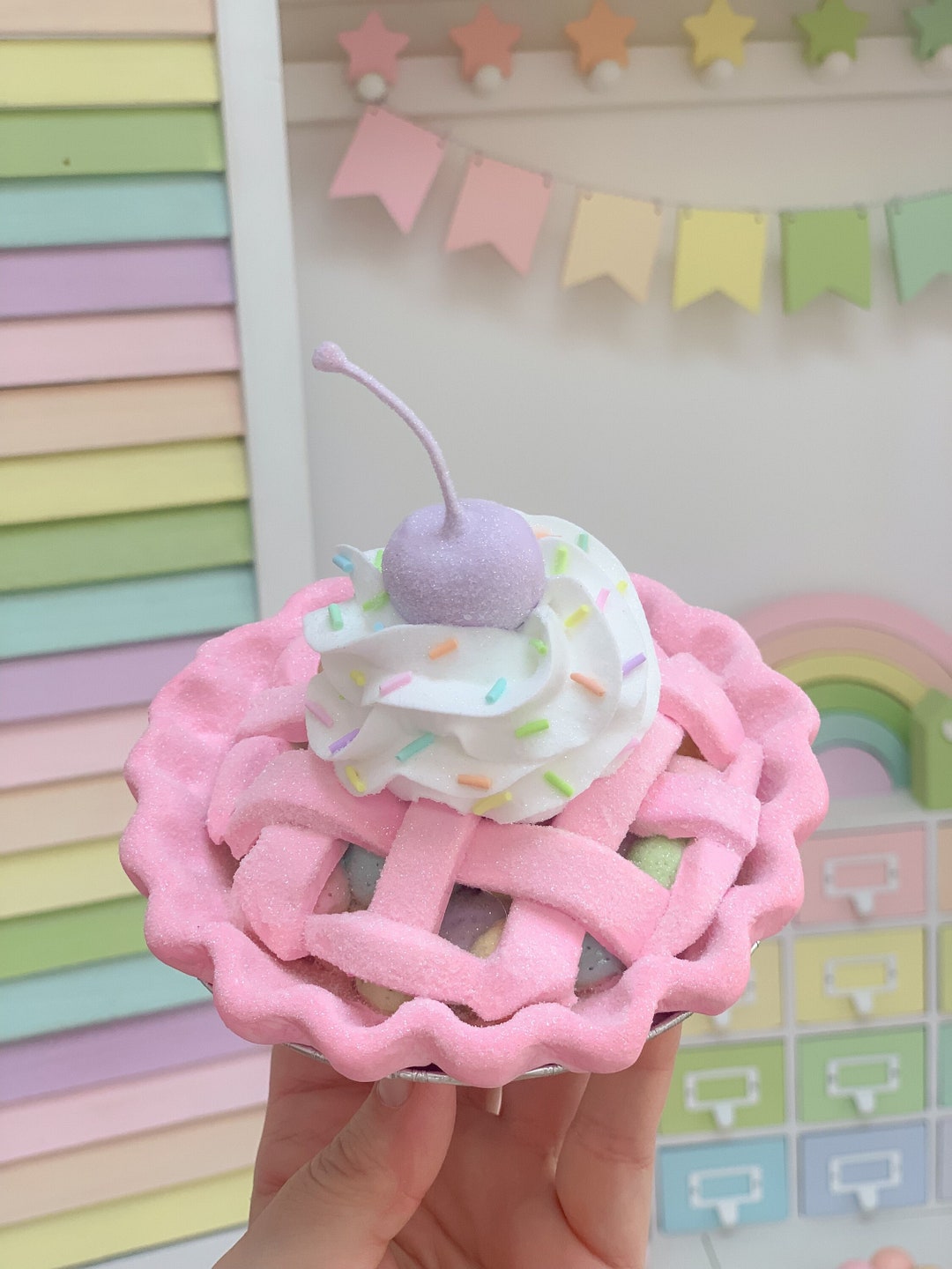 Fake Cherry Pie, Faux Pie, Fake Food, Food Prop, Unicorn Pie, Pastel ...