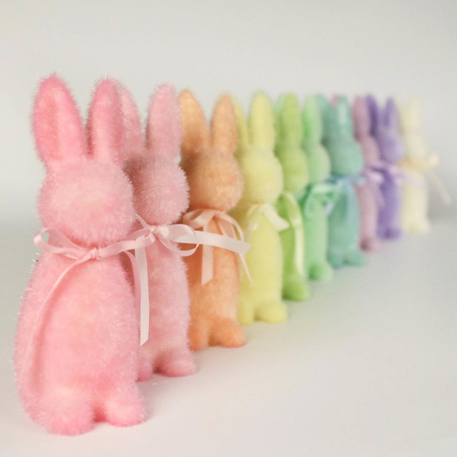 Easter Bunny Flocked Bunny Bunny Centrepiece Easter Decor - Etsy