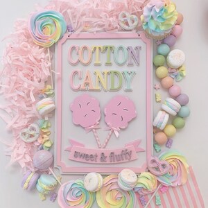 Cotton Candy Sign, Candy Floss Sign, Carnival Party, Candyland Party ...