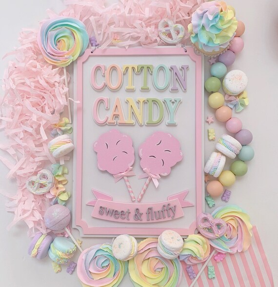 Cotton Candy Sign Candy Floss Sign Carnival Party Candyland - Etsy