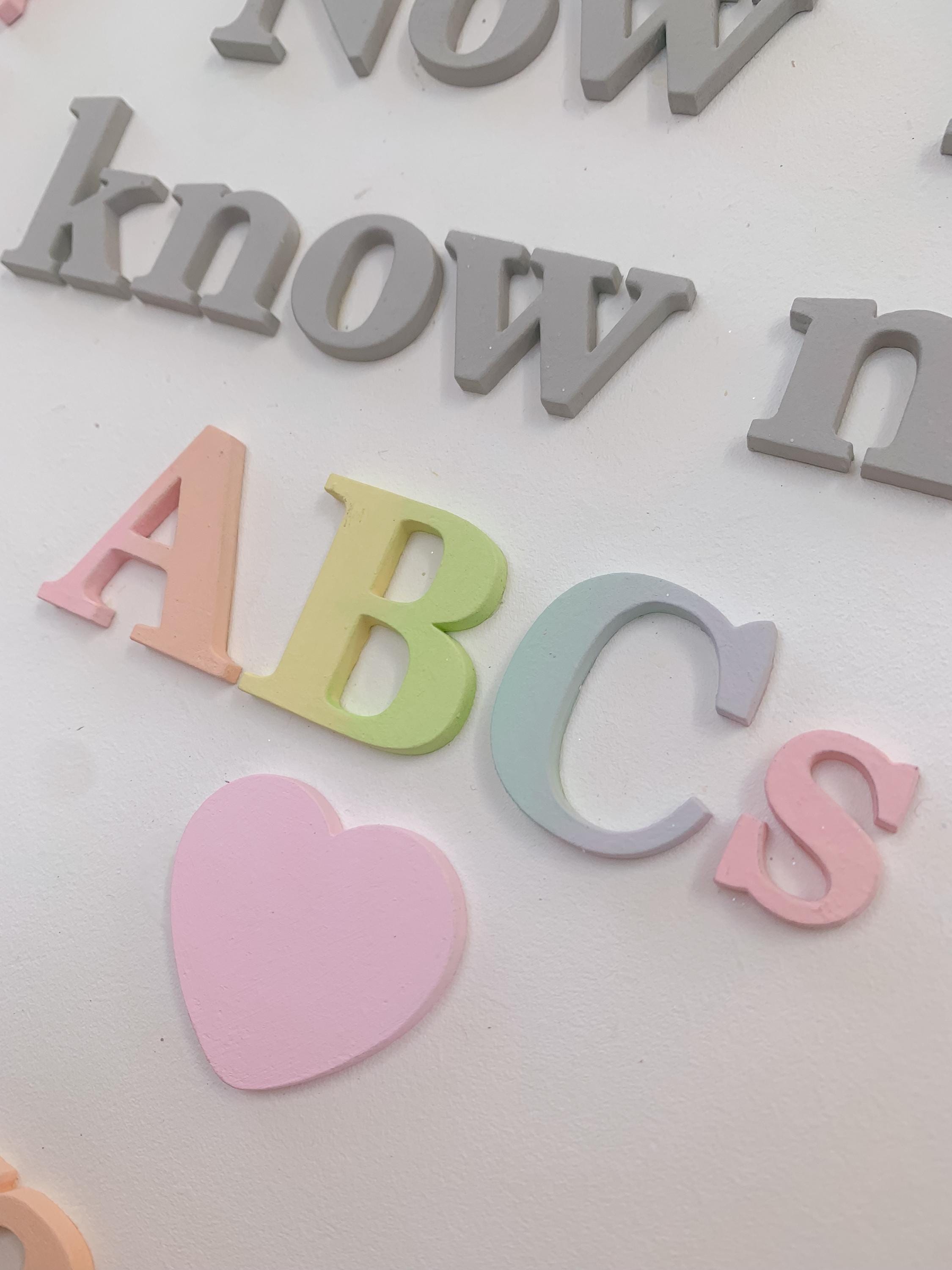 Alphabet Sign, Rainbow Nursery Decor, Nursery Wall Decor, Abc Plaque ...