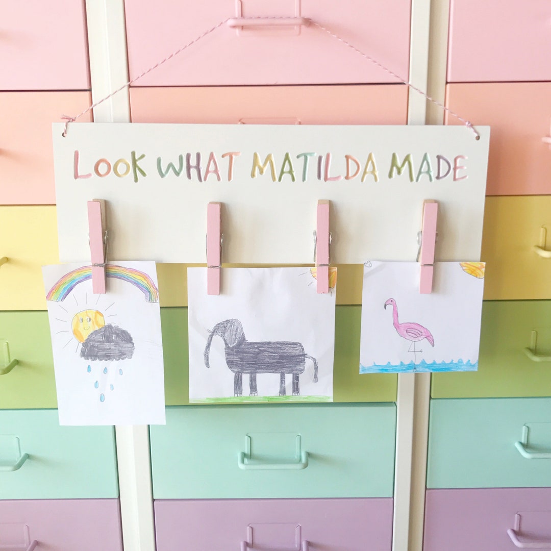 Kids Art Display Plaque, Drawing Display Board, Kids Artwood Sign, Kids ...