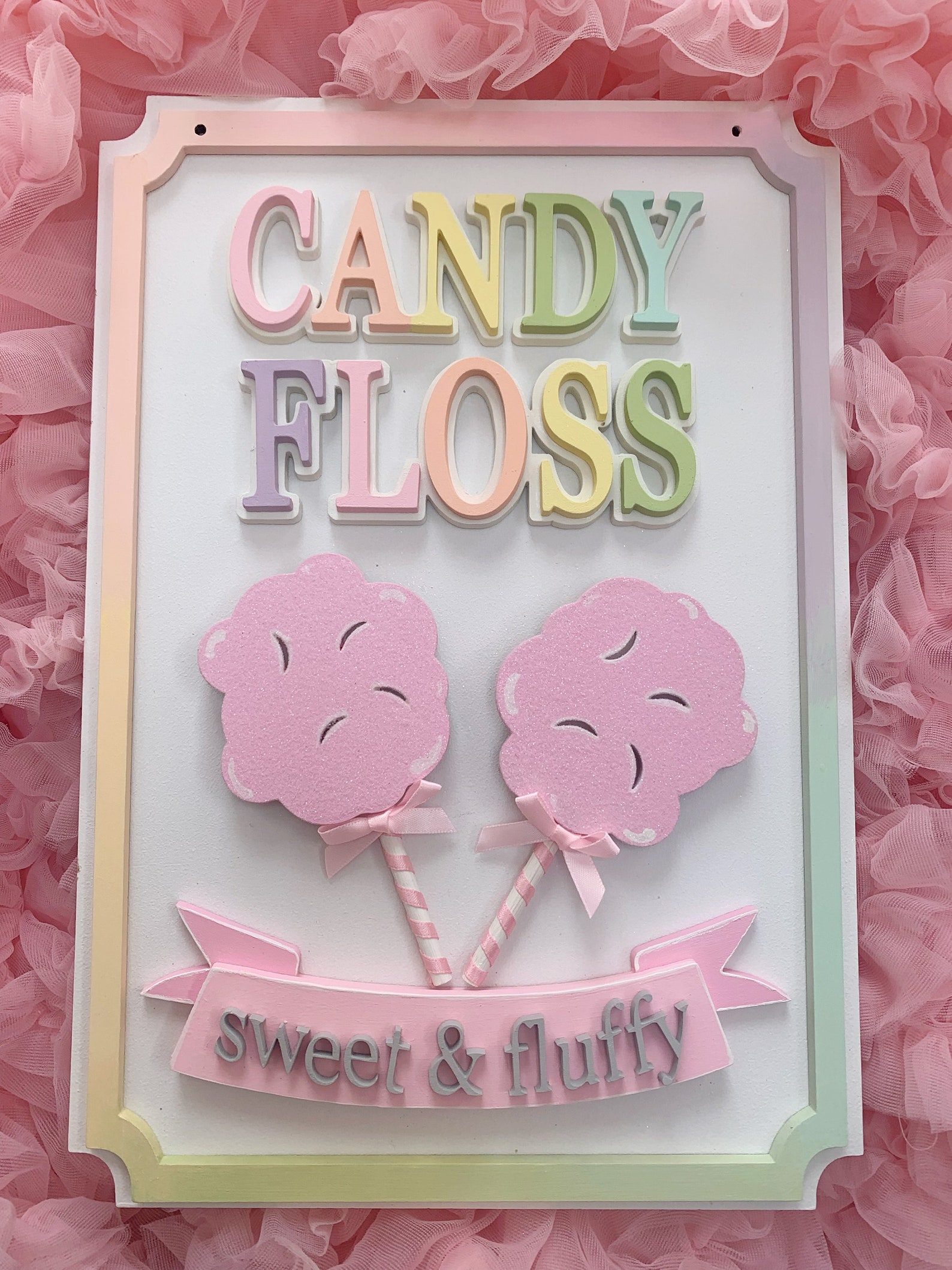 Cotton Candy Sign, Candy Floss Sign, Carnival Party, Candyland Party ...