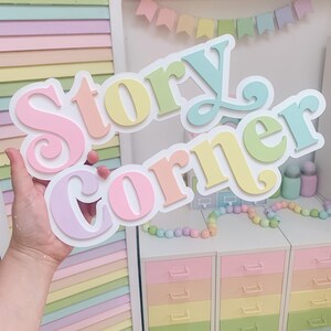 Story Corner, Personalised Name, Personalised Sign, Wall Words, Rainbow ...