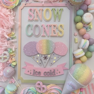 Snow Cone Sign, Snow Cone Plaque, Snow Cones, Shaved Ice, Carnival ...