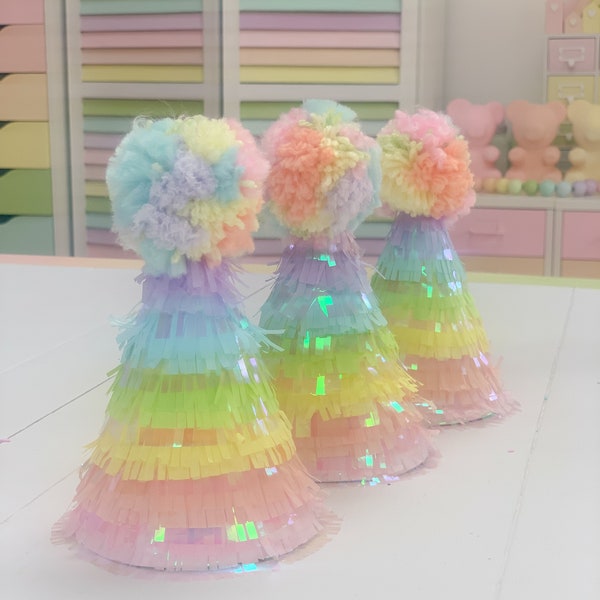 Rainbow Party Hat - Etsy